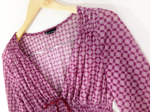 L512 due sei パープル 柄系の七分袖丈チュニック11ARサイズ(Lサイズ)｜売買されたオークション情報、yahooの商品情報をアーカイブ公開 - オークファン（aucfan.com）