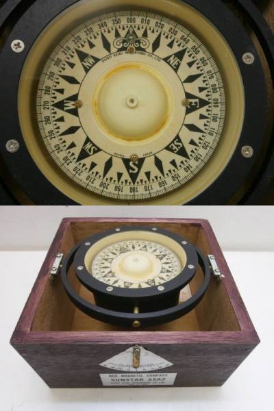 大航計器 BOX MAGNETIC COMPASS 羅針盤 SUNSTAR SSA2 木箱入(船)｜売買されたオークション情報、yahooの ...
