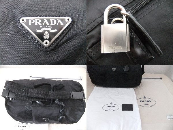 PRADA プラダ ナイロンボストンバッグ B4651 黒 鍵 ショルダーストラップ付き(プラダ一般)｜売買されたオークション情報、yahooの商品情報をアーカイブ公開 - オークファン ...