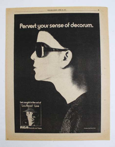 1975/Lou Reed/ LIVE Rolling Stone Magazine/ルーリード/70'sヴィンテージローリングストーン ...