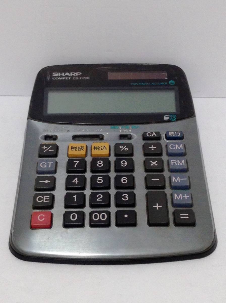 11F067 札幌発 電卓 SHARP シャープ COMPET CS-1170R 事務用品 S10 リチウム電池 太陽電池 TWIN ...