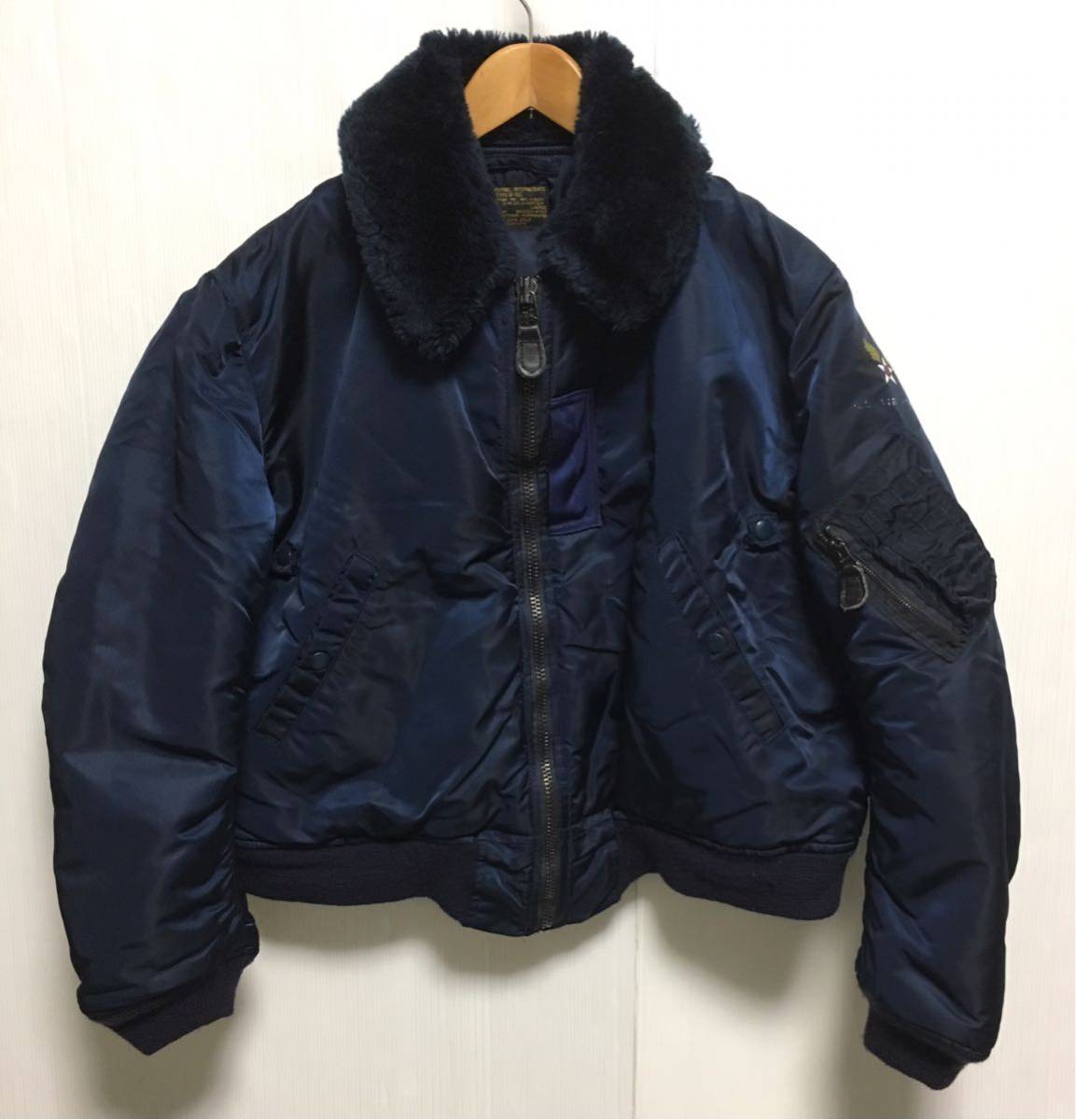 BRENTS ブレンツ ステンシル プリント ミリタリー フライト ジャケット 衿ボア B-15C B15C ネイビー L(Lサイズ)｜売買さ ...
