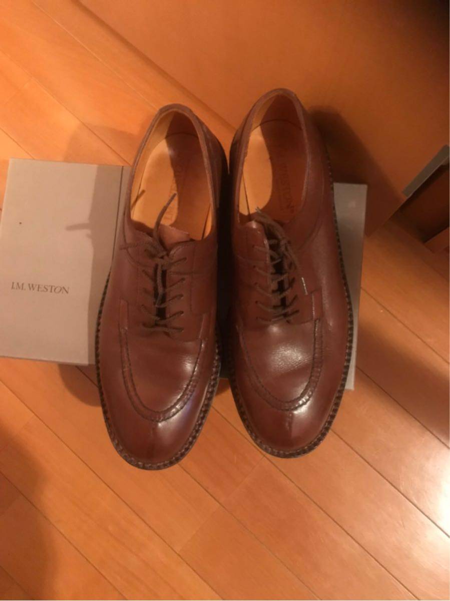 着用2回 J.M.WESTON ジェイエムウエストン 677 HUNT DERBY ハントダービー レザーシューズ size UK10E(靴 ...