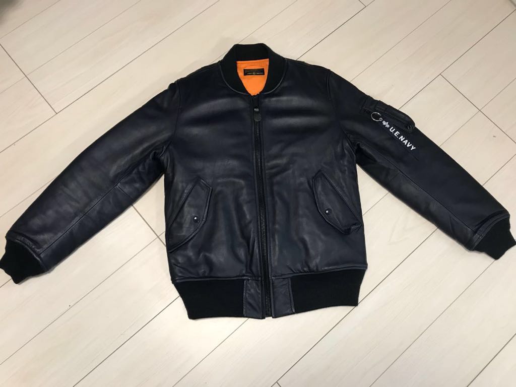 uniform experiment leather ma-1 navy L(ジャケット、上着)｜売買されたオークション情報、yahooの商品 ...
