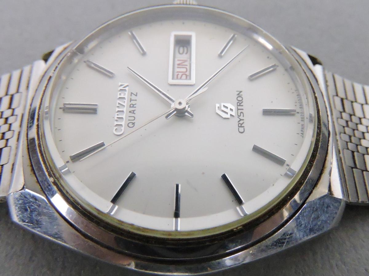 CITIZEN シチズン Crystron クリストロン 4-860306 TA Cal.8620A 17石 クオーツ メンズ腕時計 電池交換 ...