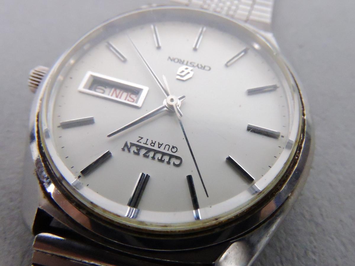 CITIZEN シチズン Crystron クリストロン 4-860306 TA Cal.8620A 17石 クオーツ メンズ腕時計 電池交換 ...