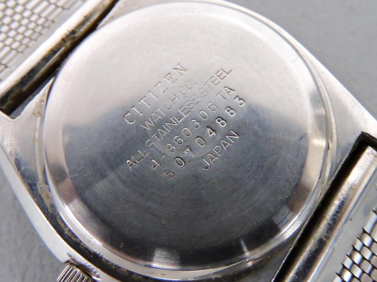 CITIZEN シチズン Crystron クリストロン 4-860306 TA Cal.8620A 17石 クオーツ メンズ腕時計 電池交換 ...