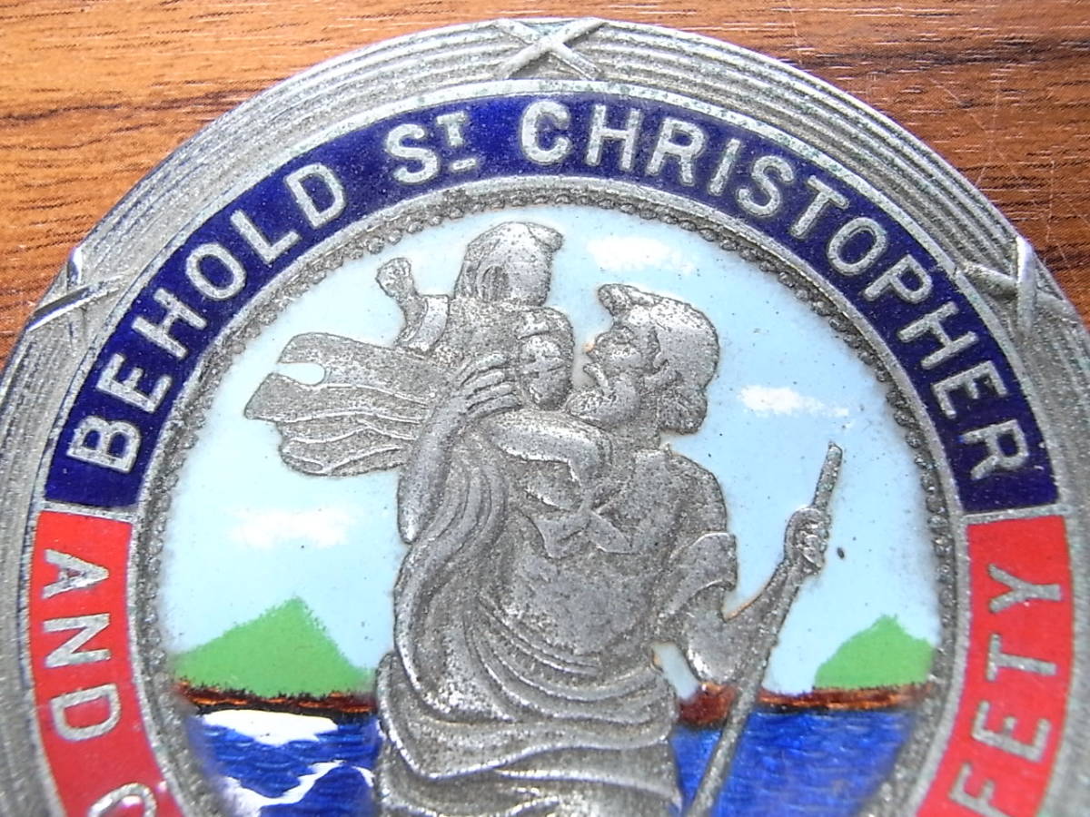 St.Christopher グリルバッジ 英国 セントクリストファー / BMC MINI ミニ MG ADO AUSTIN MORRIS TRIUMPH LOTUS FORD AA RAC ...