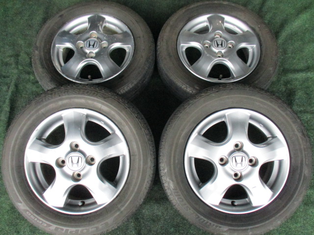 ホンダ バモス 純正 アルミホイールタイヤSET 4H-100 13インチ 4.00B+45 155/70R13 ブリヂストン エコピア EP150 2015年(ラジアルタイヤ)｜売買された ...