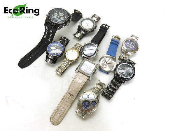 1円 ジャンク品 BINZI BELAIR APVAN GUESS 他 クロノグラフ 他 メンズ腕時計 計10点セット DD078 ...