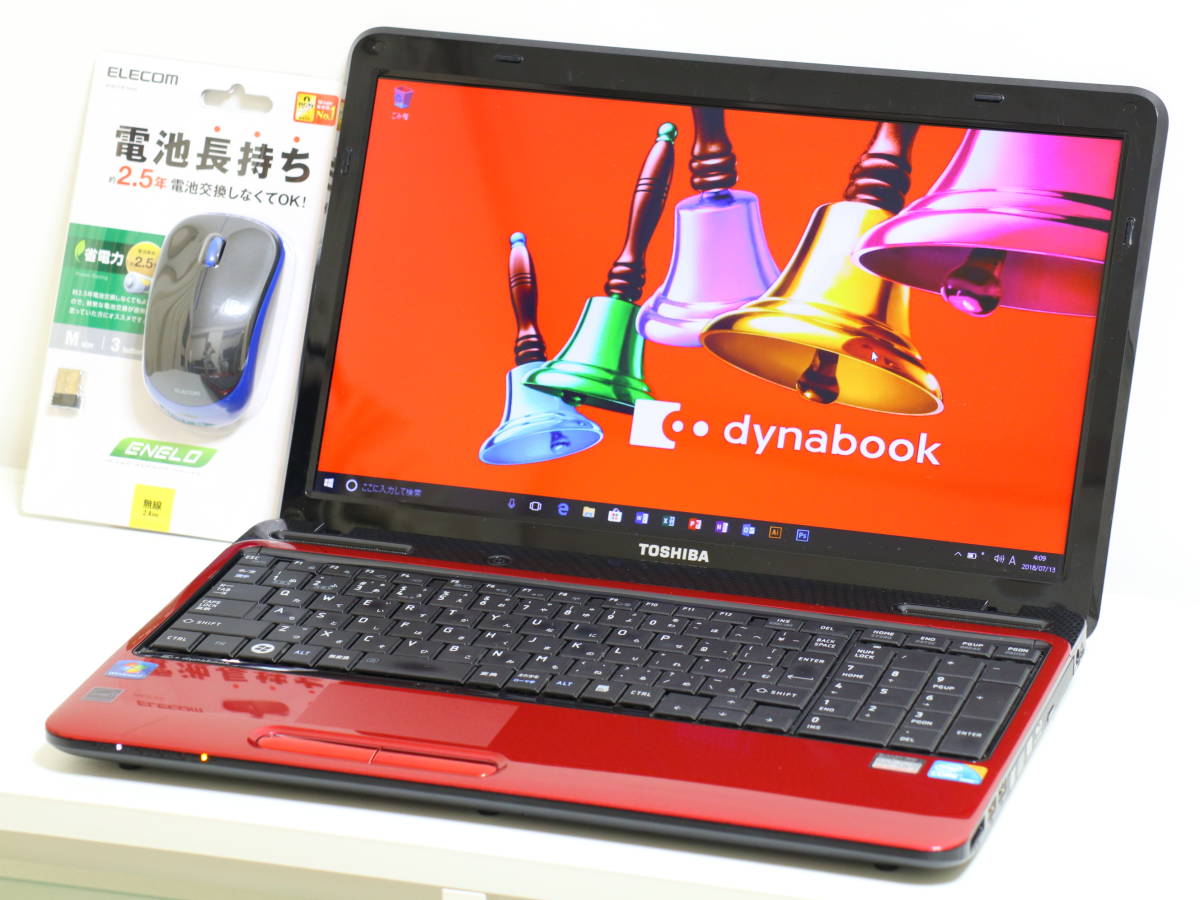 最新Windows 10 Pro 東芝 dynabook T350/56BR モデナレッド CORE i5 480M/8GB/750GB/ブルーレイ/HDMI/SDXC Office2013 ...