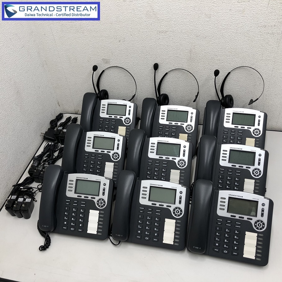 IP電話 GRANDSTREAM グランドストリーム GXP2100 9台セット 電話機 ビジネスフォン 通電OK ヘッドセット3個付属 ...
