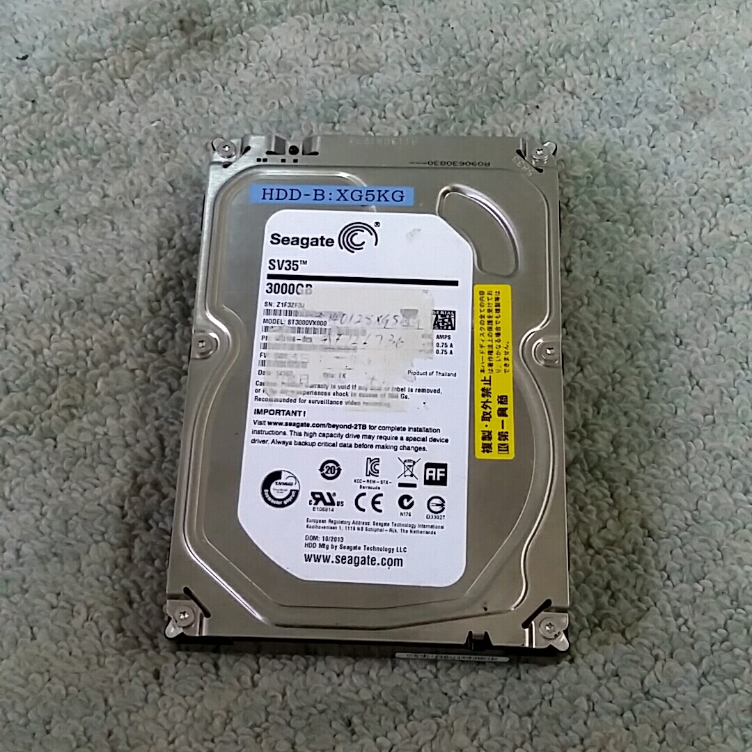岐阜 即日 送料185円 Seagate 3.5インチ内蔵HDD ハードディスク ST3000VX000 3000GB 3T ジャンク品 管 ...