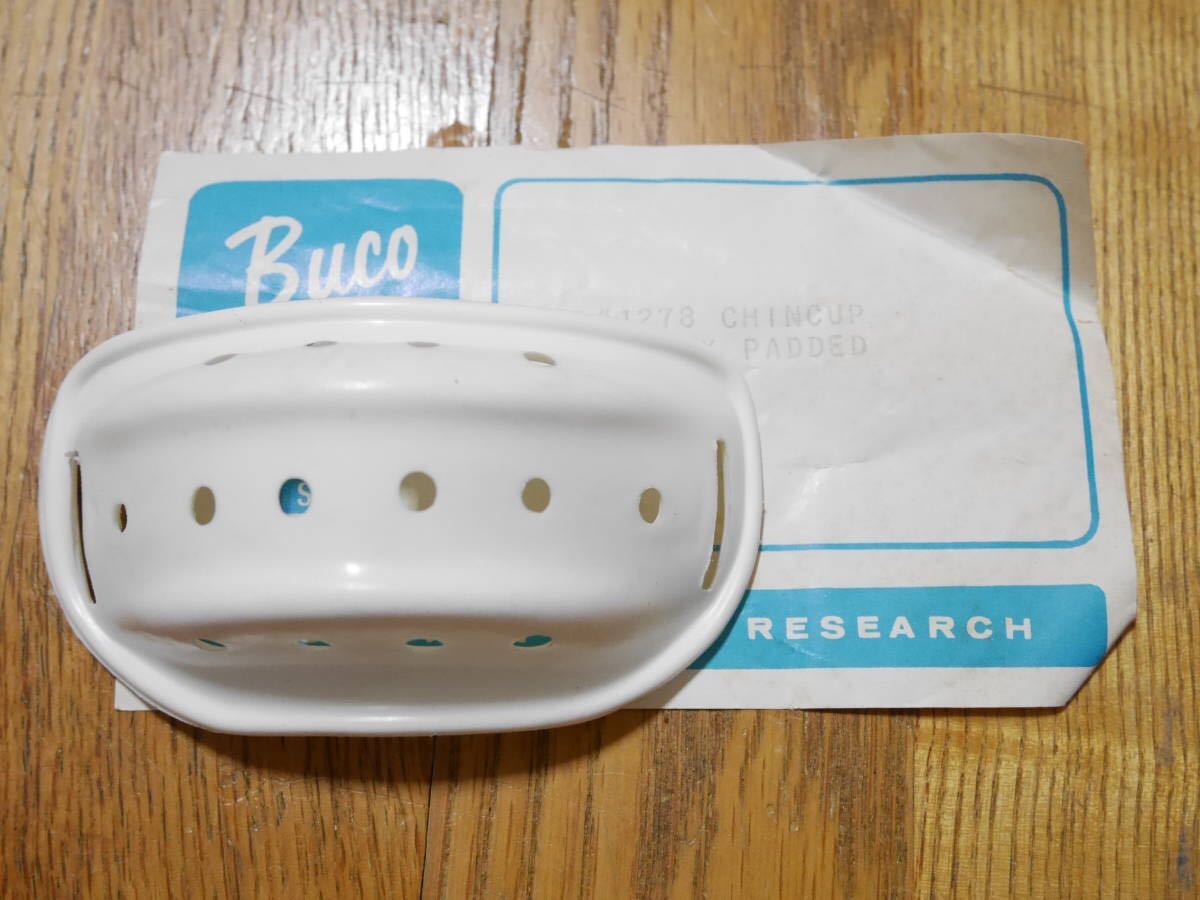 60'S BUCO 純正 VINTAGE CHIN CUP 白 PADDED ブコ ビンテージ チンカップ チンガード ガーディアン ...