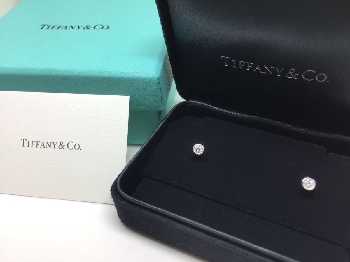 ラッピング 紙袋付 Tiffany&Co. プラチナ ダイヤモンド バイザヤード ピアス pt950 クリスマス DBY ダイア ダイヤ ...