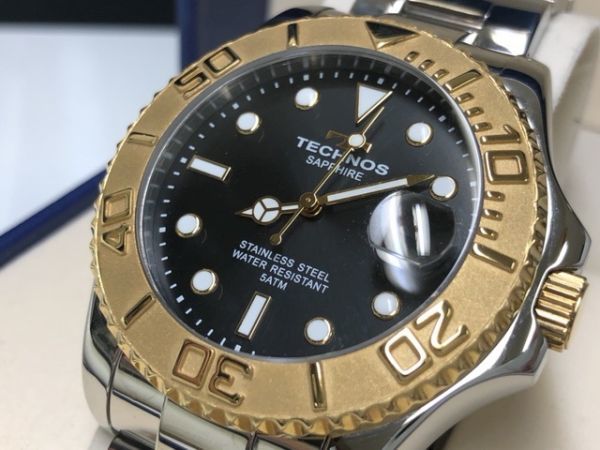 1円 technoss テクノス メンズ 日本製クォーツ ブランド 腕時計 ゴールド プレゼント 回転ベゼル(テクノス)｜売買された ...