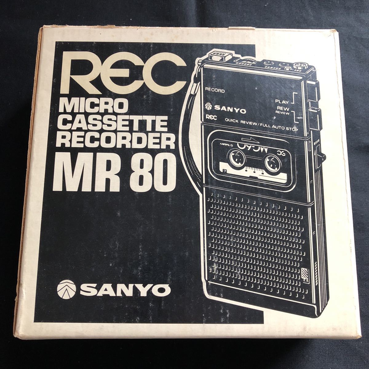 SANYOサンヨー REC MR80 マイクロカセットレコーダー ブラック 昭和レトロ 70年代 動作未確認 おそらく不動品(録音、再生 ...