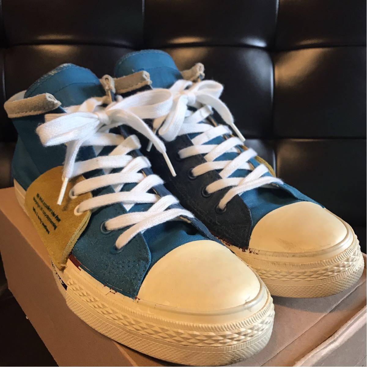 FATTY&NUTTY BROTHERS CONVERSE カスタムパネルミッドカットバイカラースニーカー mid 28.0cm ブルー ...