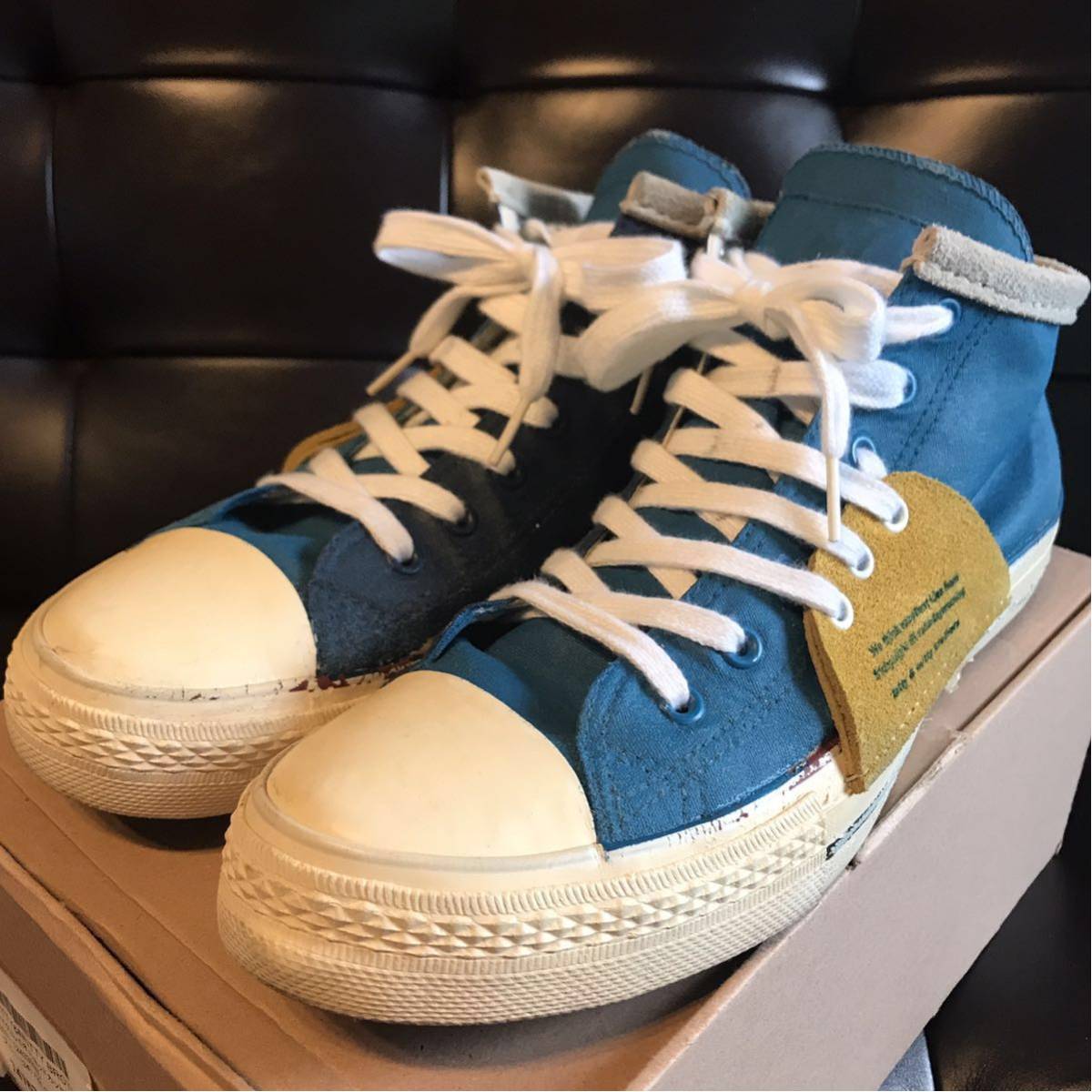 FATTY&NUTTY BROTHERS CONVERSE カスタムパネルミッドカットバイカラースニーカー mid 28.0cm ブルー ...