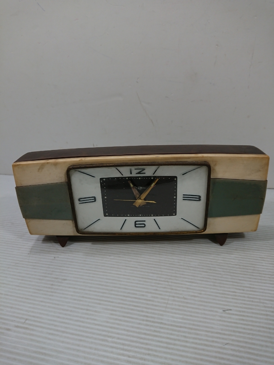 み ゼンマイ置時計 RHYTHM CLOCK SANKYO ORGEL ねじ巻き 手巻き 白鳥の湖のオルゴール インテリア 昭和レトロ 古い ...