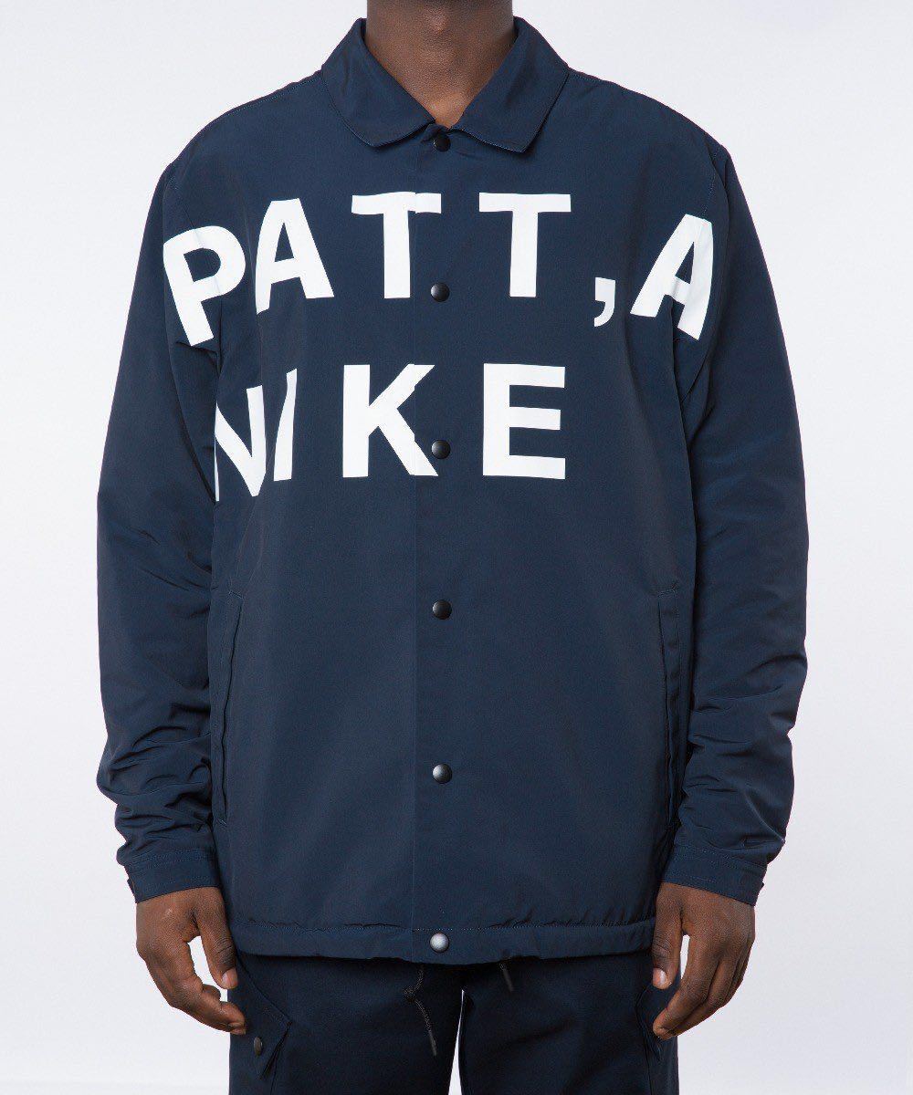 1円スタート 国内正規品 M NIKE LAB PATTA coaches jacket ナイキ パッタ コーチジャケット ネイビー NIKE ...
