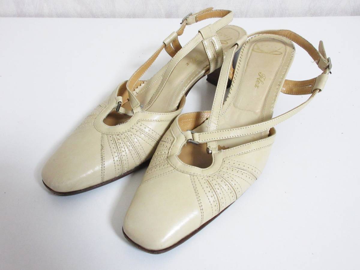 アルカ ALKA flex レザー バックストラップ パンプス ベージュ 23 1/2 OW1812 南61(ベージュ系)｜売買されたオークション情報、yahooの商品情報をアーカイブ公開 ...