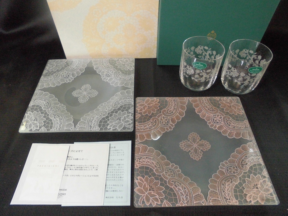 152 MINTON TACHIKICHI×CHikazawa たち吉 近沢 グラス2客 プレート2枚(たち吉)｜売買されたオークション情報、yahooの商品情報をアーカイブ公開 ...
