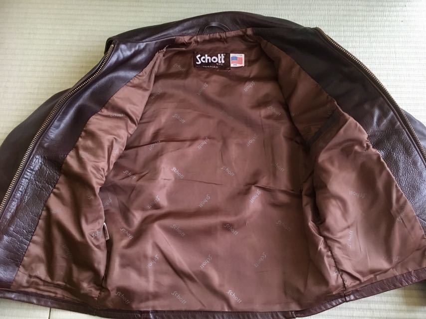 schott ショット シングルライダース トラッカージャケット 659 サイズ36 ブラウン 茶 ステアハイド /ロッカーズ 50's 60's バイカー(ライダースジャケット)｜売買された ...