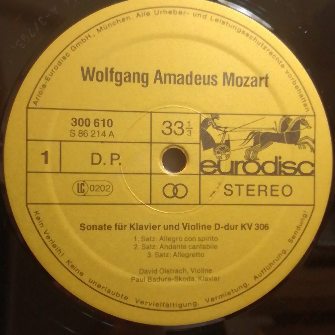 独オイロディスク オイストラフ スコダ モーツァルト ヴァイオリンソナタ集 3LP(室内楽)｜売買されたオークション情報、yahooの商品情報をアーカイブ公開 - オークファン（aucfan.com）