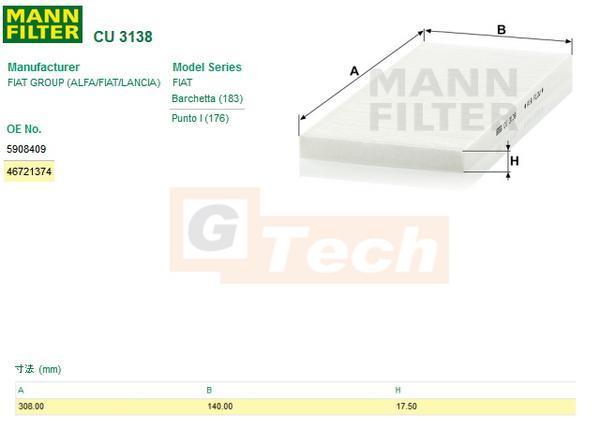 MANN フィアット バルケッタ/プント：エアコンフィルター/キャビンフィルター(エアコンフィルター)｜売買されたオークション情報、yahooの商品情報をアーカイブ公開 - オークファン ...