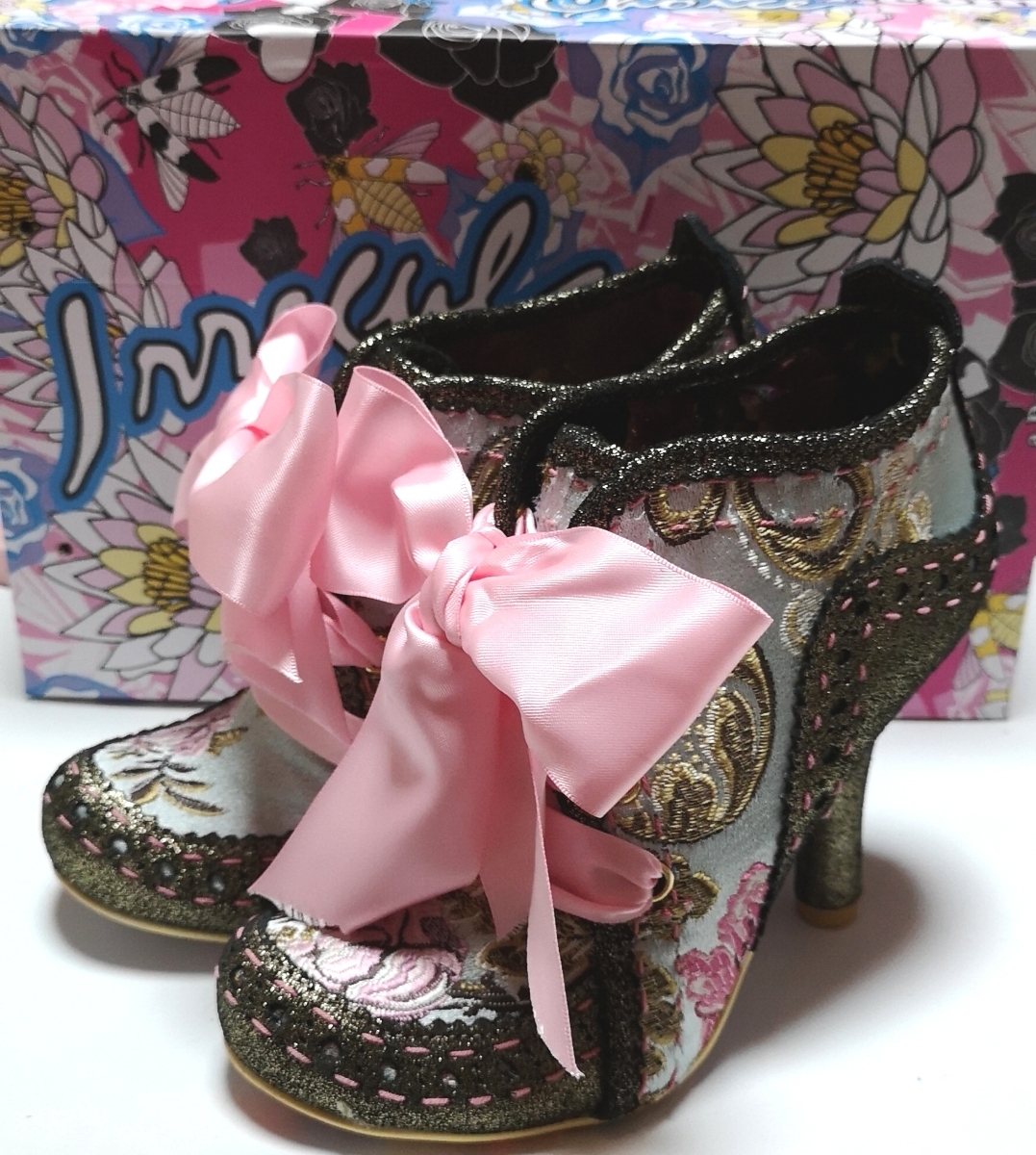 Irregular Choice イレギュラーチョイス リボン ヒール ブーティー ブーツ 37 23 23.5cm(23.0cm)｜売買されたオークション情報、yahooの商品情報を ...