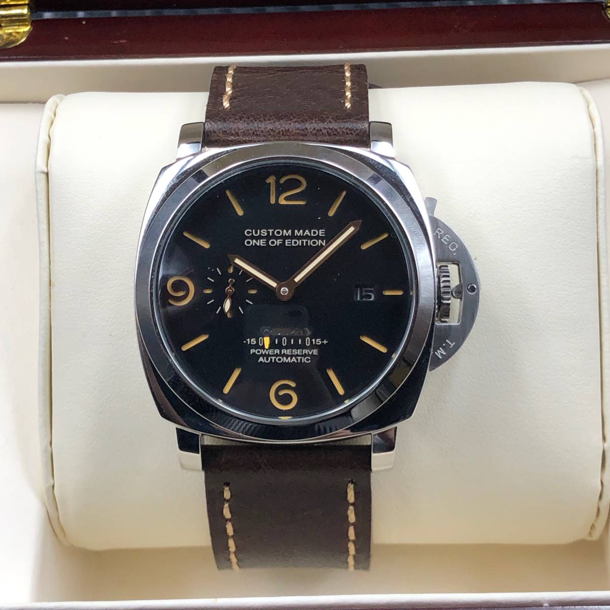 即日発送 Parnis ミリタリー47mm自動巻き腕時計 メンズ A1-1 A18-18/スーツに似合う 高級ブランド/防水/おすすめ(3針＋カレンダー)｜売買されたオークション情報 ...