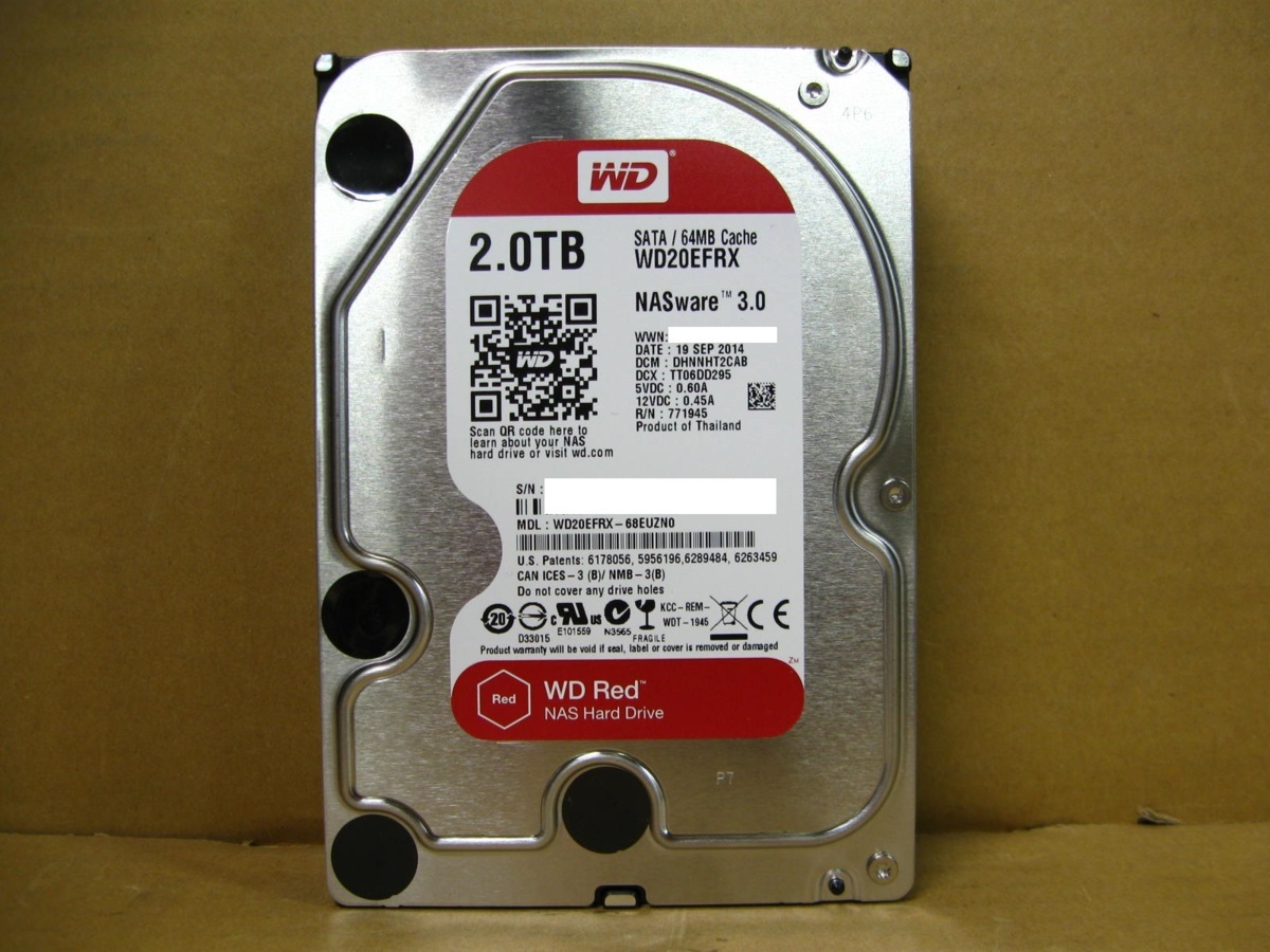 Western Digital WD20EFRX-68EUZN0 2TB SATA 64MB 5400rpm 3.5型 内蔵HDD WD ...