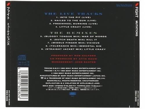 Mutations ミューテイションズ / Fight ファイト halford judas priest Used CD ESCA 6028 ...