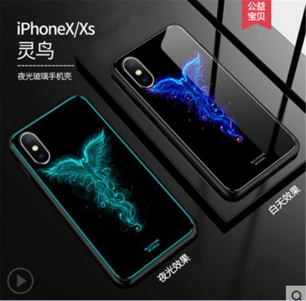 蛍光効果 ケース iPhoneX iPhone XS iPhoneXr iPhoneXS Max 金属フレーム 背面ガラス マグネット式 強い磁力 接続 耐衝撃 シルバー(iPhone X用 ...