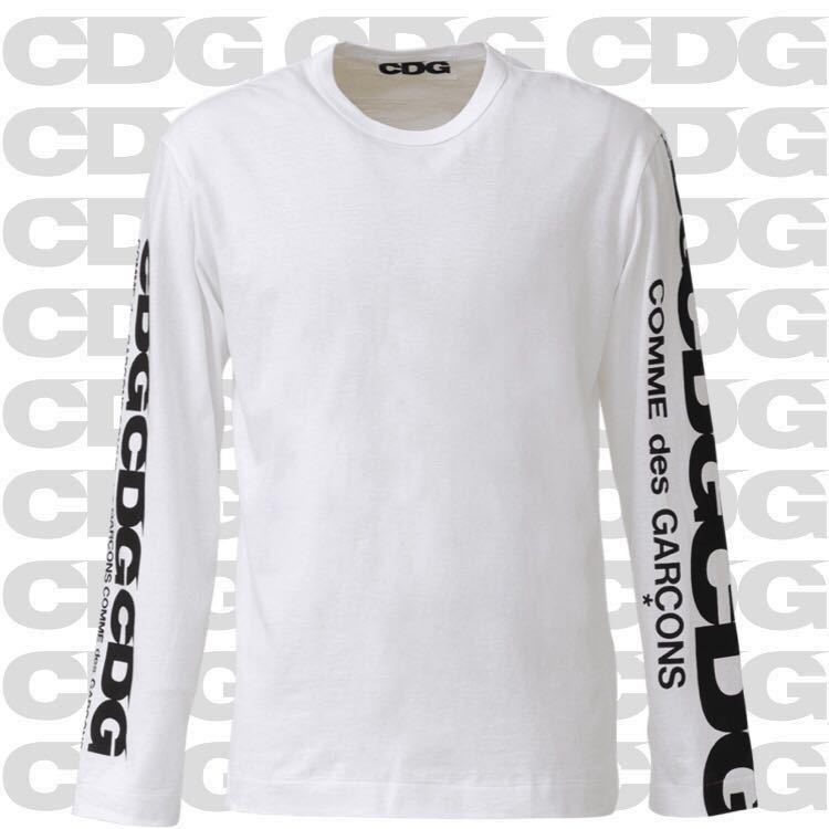 L CDG logo coom des garons 長袖 Tシャツ ロンT コム デ ギャルソン 白(長袖Tシャツ)｜売買されたオークション ...