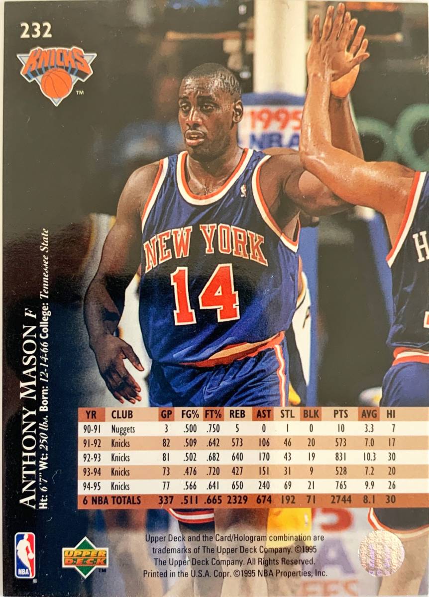 Upper Deck #232 ANTHONY MASON New York Knicks(Upper Deck)｜売買されたオークション情報、yahooの商品情報をアーカイブ公開 ...