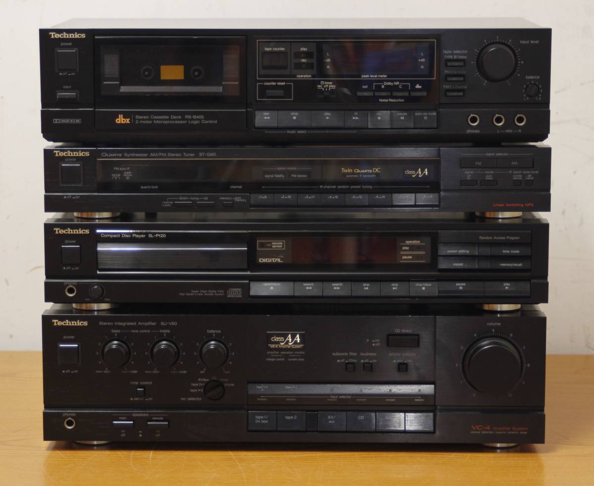 Technics テクニクス カセットデッキ チューナー CDプレーヤー アンプ RS-B405 ST-G60 SL-P120 SU－V60 ...