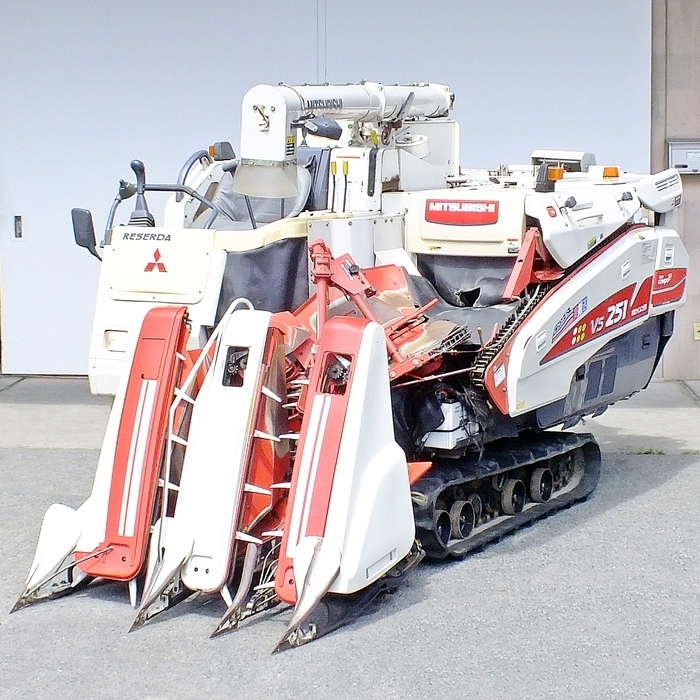 群馬 三菱 コンバイン 3条 レセルダ VS251 25馬力 取説付 グレンタンク オーガ 結束機 ノッタ 実動 倉庫保管 /検 稲刈り ...