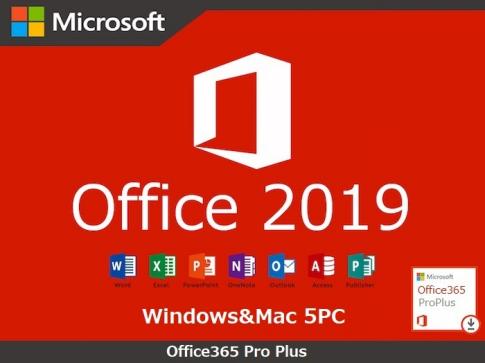 24時間いつ も5分 送信 最新版Office2019 365 Word Excel Powerpoint他 PC5台+Mobile5台 計10台 Win&Mac対応 永続利用 認証保証 ...