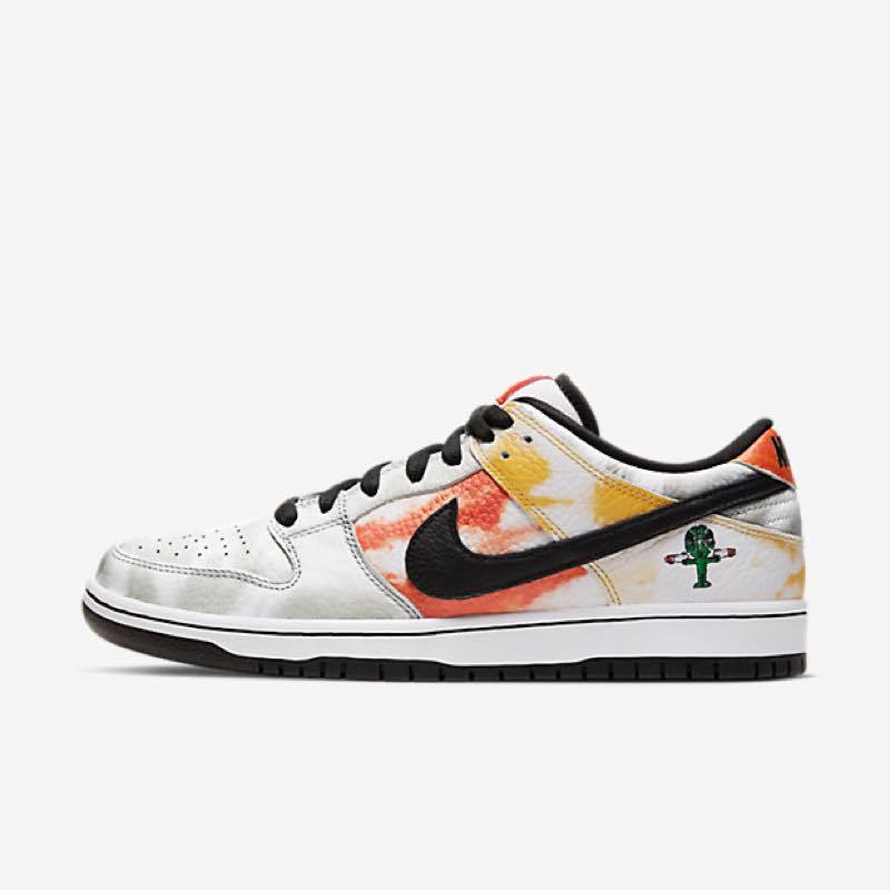 NIKE SB DUNK LOW PRO SB "RAYGUN" WHITE/BLACK-ORANGE FLASH-DEL SOL ...
