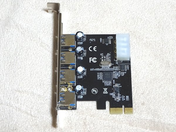 要90 USB3.0 4ポート 増設ボード V2 PCI Express x1 用 VIA Labs VLI VL805 搭載 外部電源 ...
