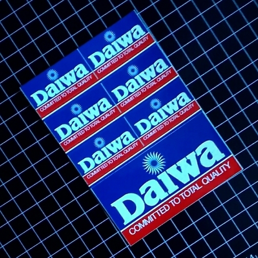 Daiwa Sticker 懐かしい ダイワ精工株式会社 グローブライド統合前 ロゴ 7枚集合 ステッカー シール 太陽マーク デッドストック ...