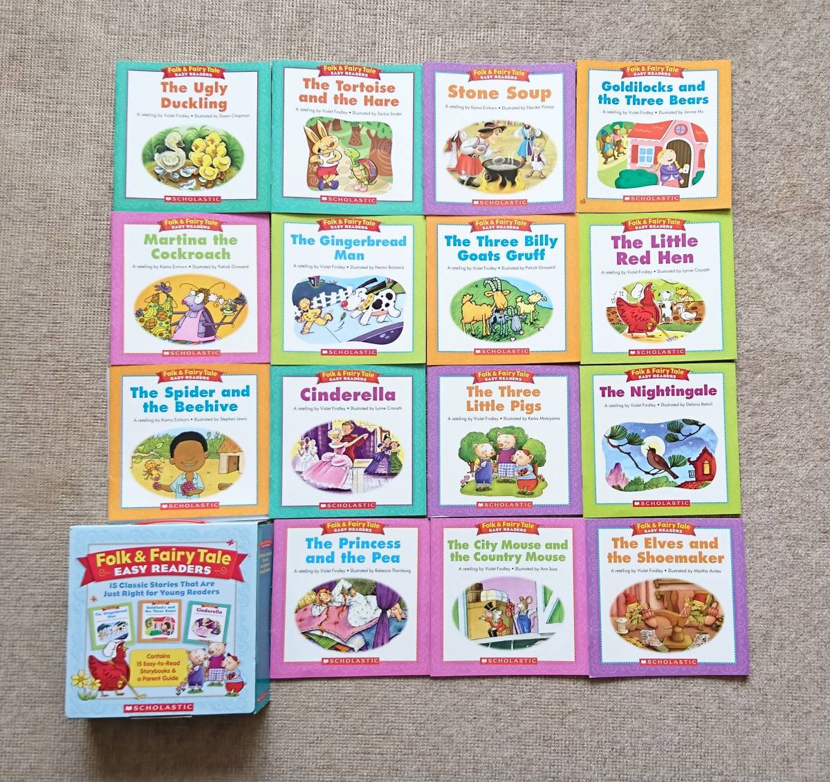 子ども用英語リーダー Scholastic Folk & Fairy Tale Easy Readers 15冊完全ボックス(リーディング ...