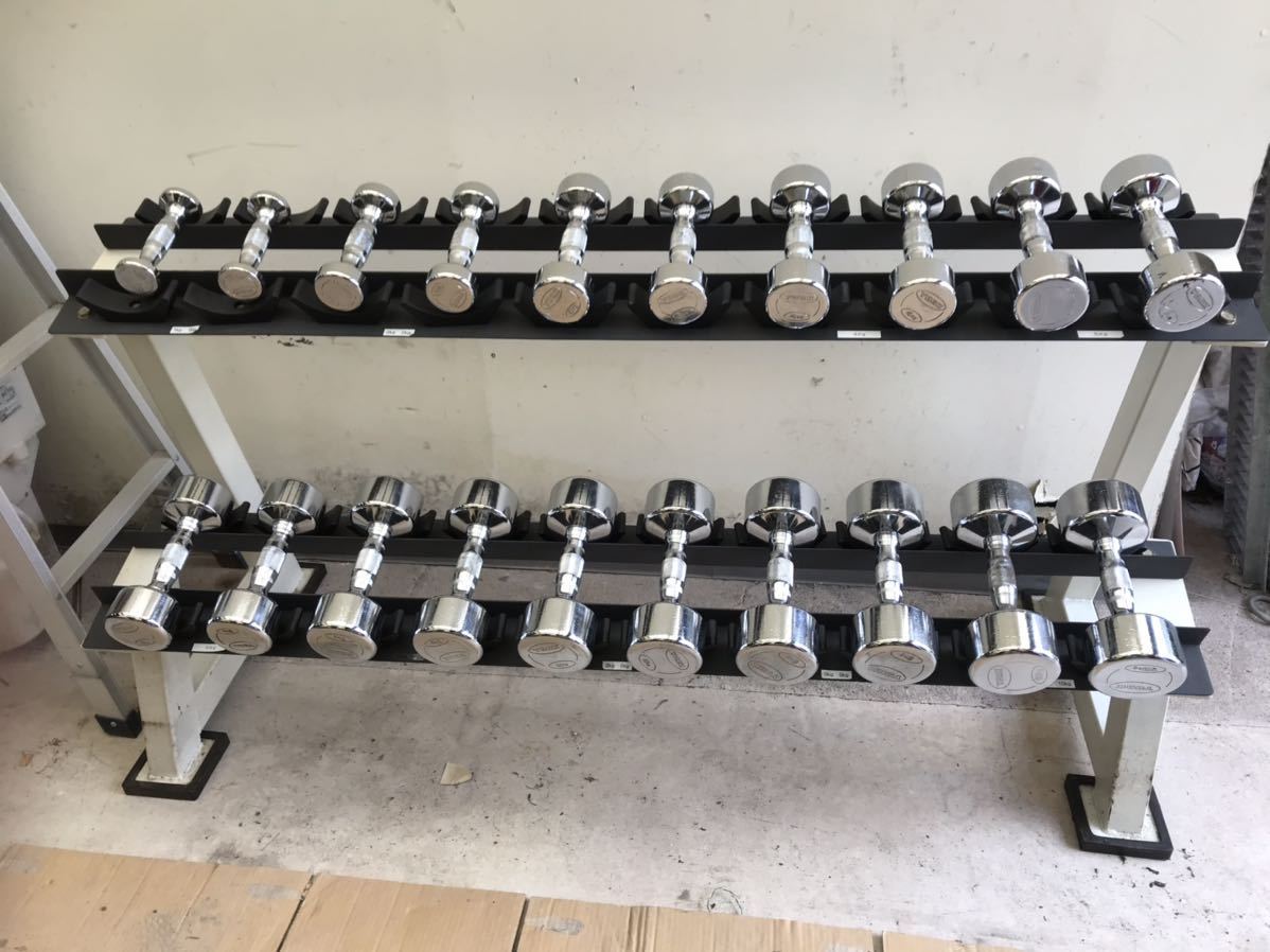 BODYMAKER EXCELLENT ボディメーカー クロームダンベルラック YORK 20本 10ペア 発送なし 取りに来れる方(バーベル、ダンベル)｜売買されたオークション情報 ...