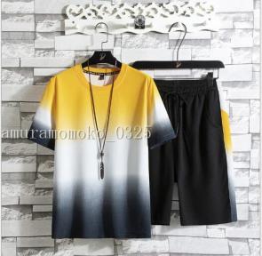 夏 メンズジャージ 半袖 セットアップ 上下セット スウェット パーカー トレーナー 涼しい 部屋着 通気 吸汗M~4XL qwe3(上下 ...