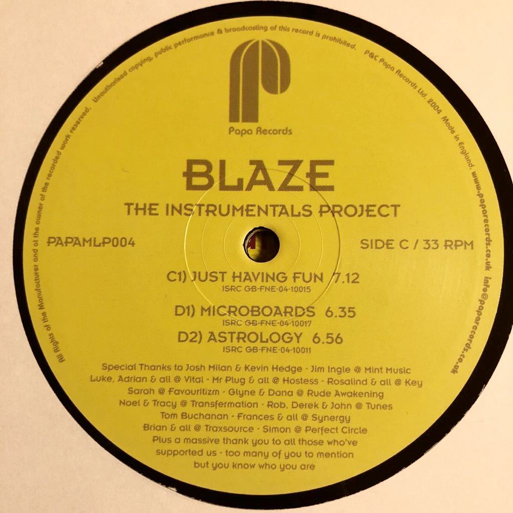 BLAZE 2LP THE INSTRUMENTALS PROJECT DAVID MANCUSO TIMMY REGISFORD DANNY KRIVIT JOE CLAUSSELL ...