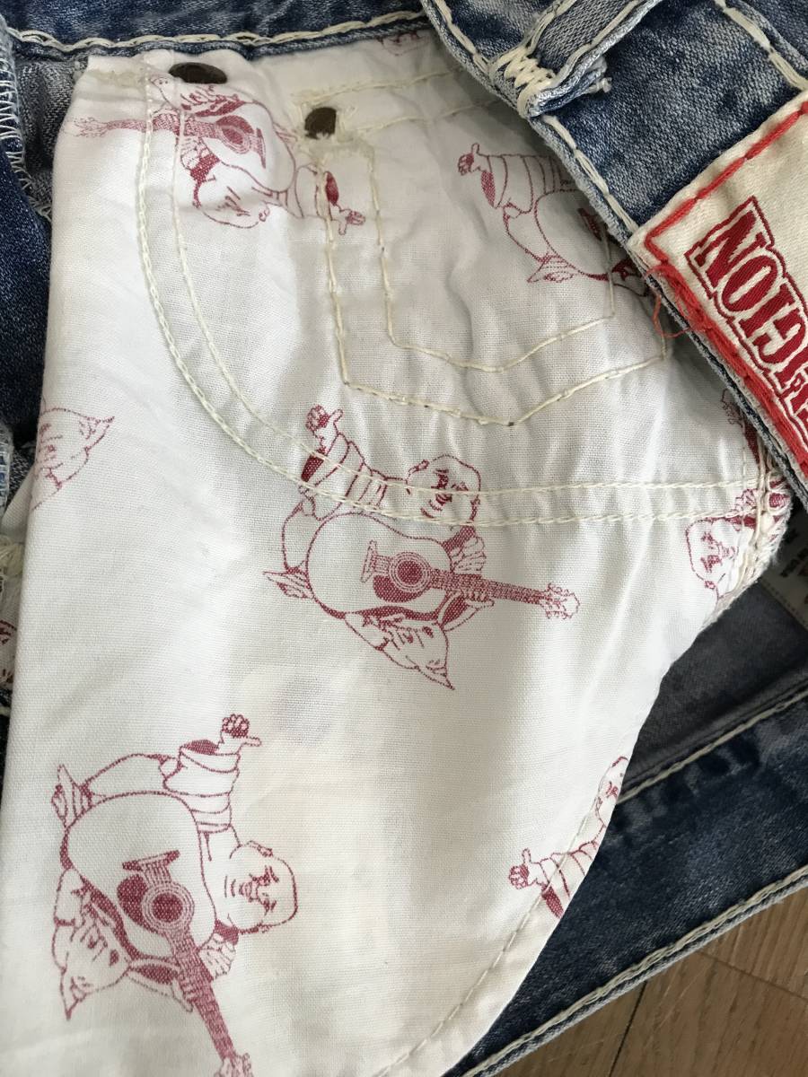 TRUE RELIGION トゥルーレリジョン RICKY SUPER T ホワイトステッチ デニムパンツ 未裾直 米国製 29 BJBJ.H ...
