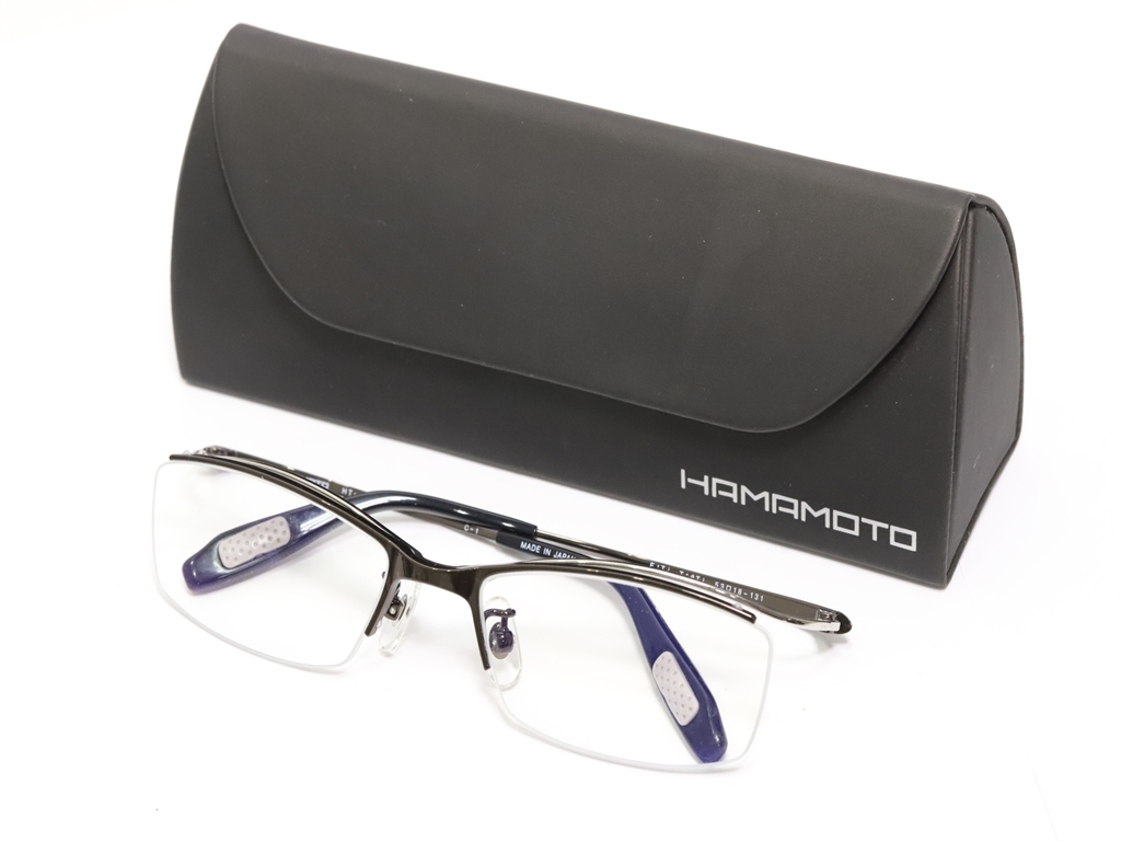 1円 正規 ハマモト/HAMAMOTO HT-082 メガネ クリアレンズ フレーム/チタン メンズ 箱付き A0017761(ナイロール、ハーフリム)｜売買されたオークション情報、yahoo ...
