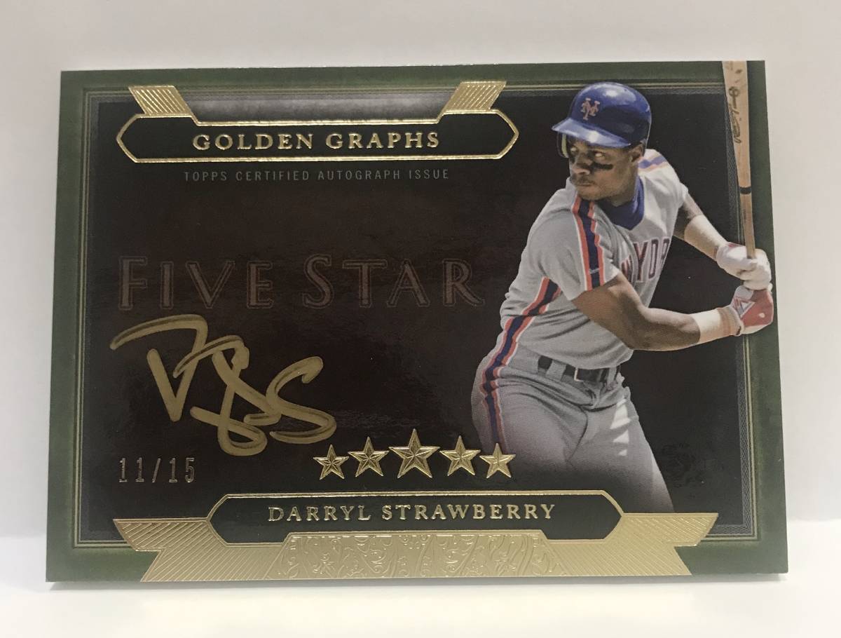 Darryl Strawberry 2020 Topps Five Star Golden Graphs Auto Green 15枚限定 直 ...